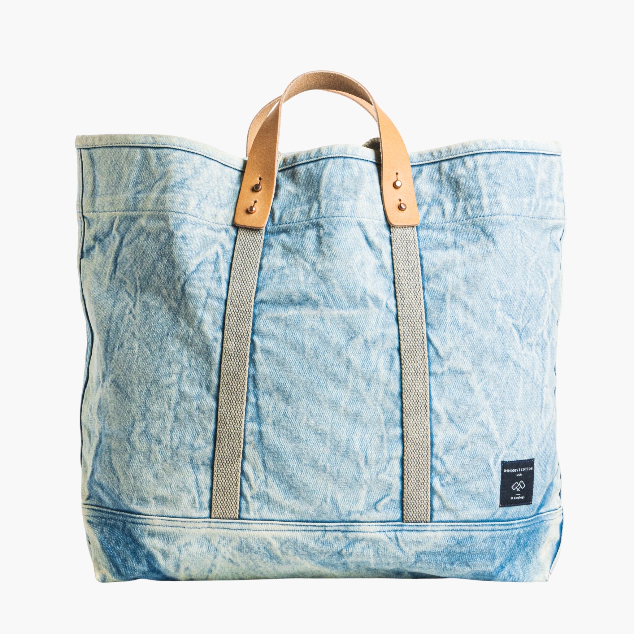 Large East West Tote | Acid Wash – IMMODEST COTTON