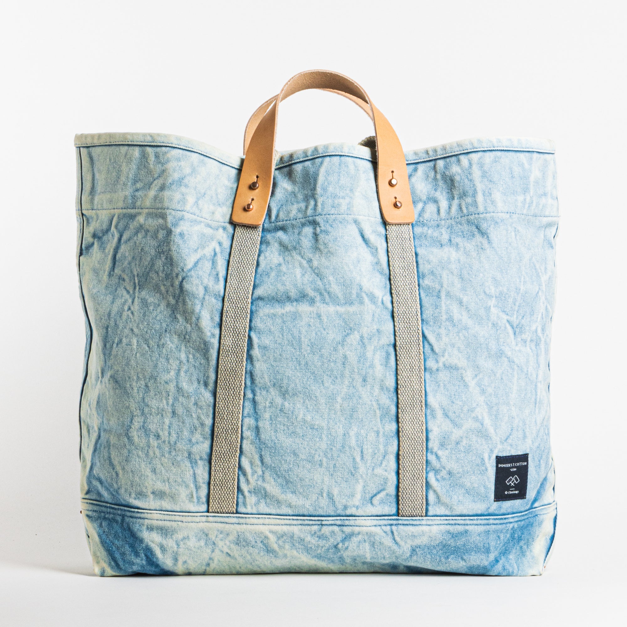 Large East West Tote | Acid Wash – IMMODEST COTTON