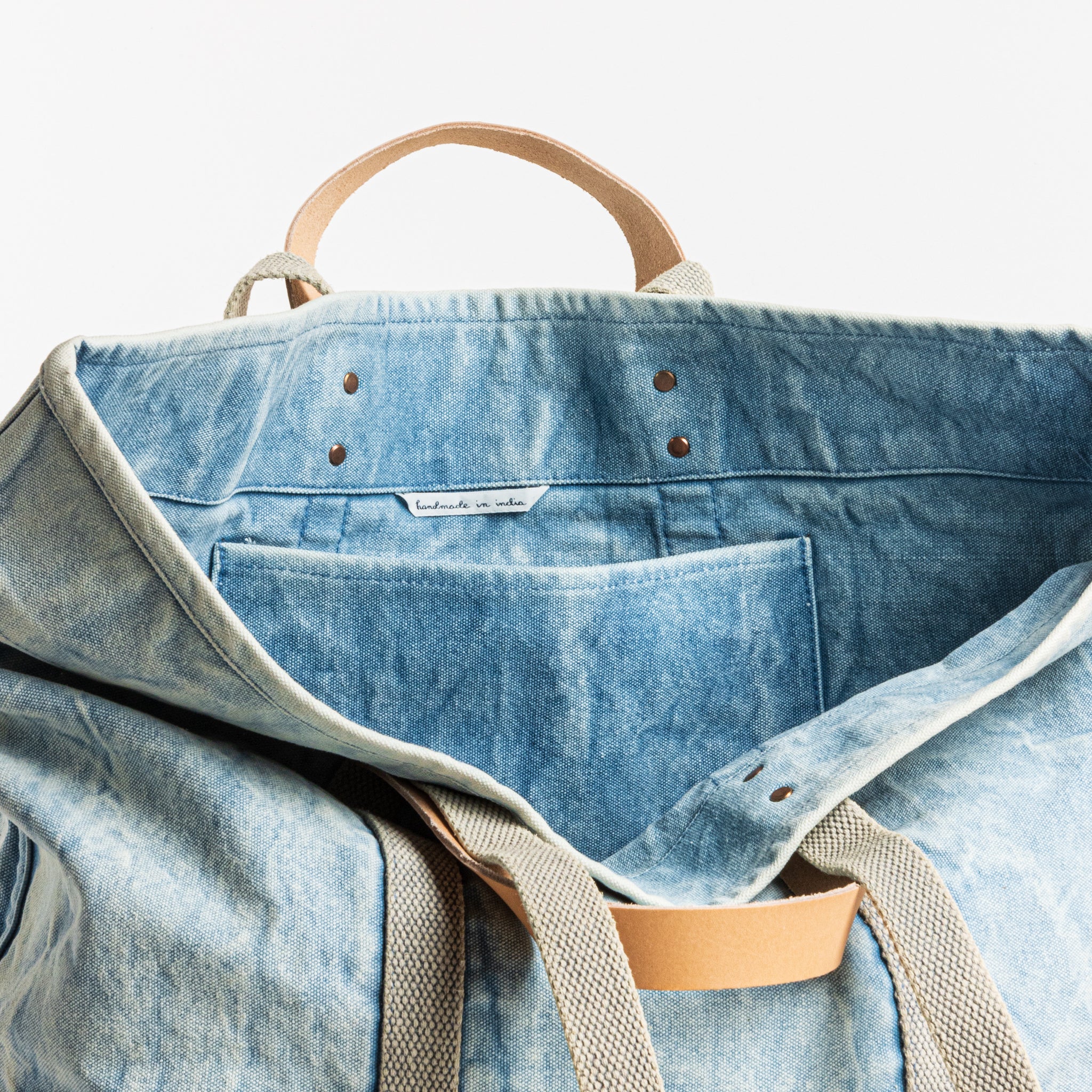 Large East West Tote | Acid Wash – IMMODEST COTTON