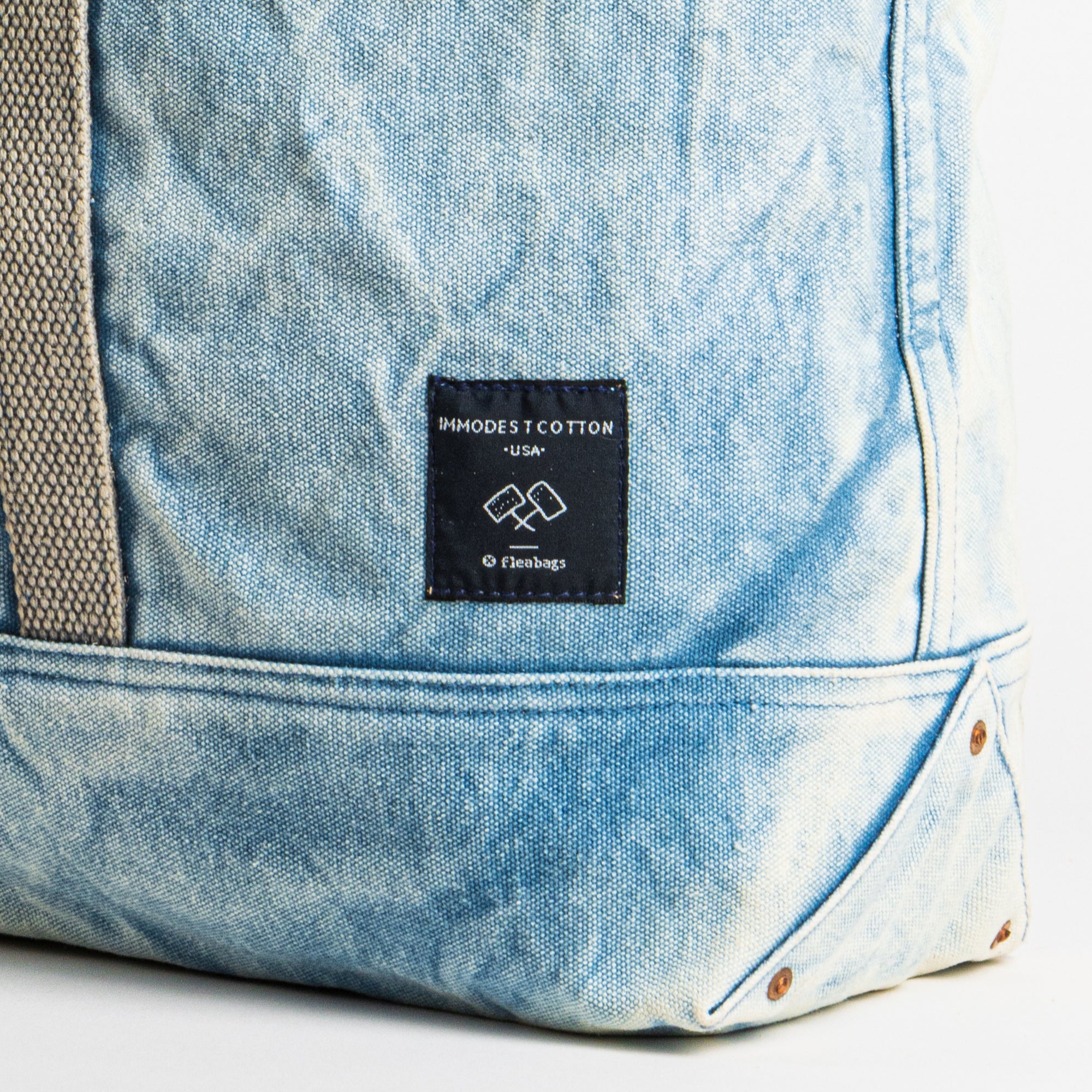 Large East West Tote | Acid Wash – IMMODEST COTTON